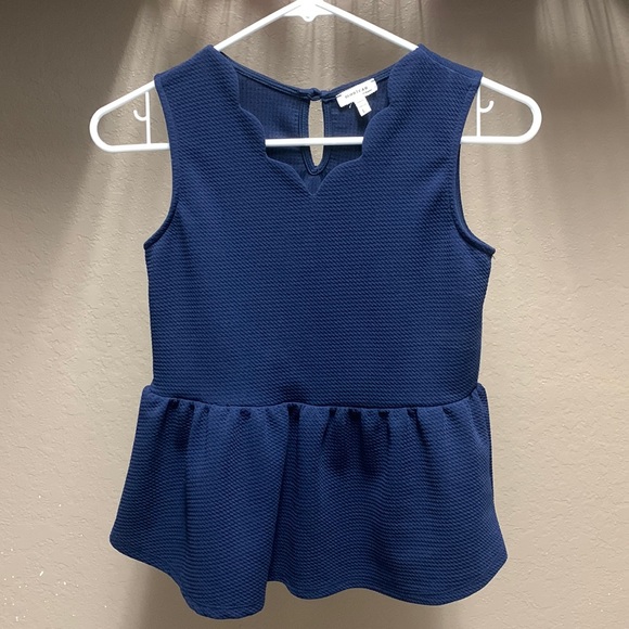 Monteau | Tops | Monteau Navy Blue Peplum Top | Poshmark